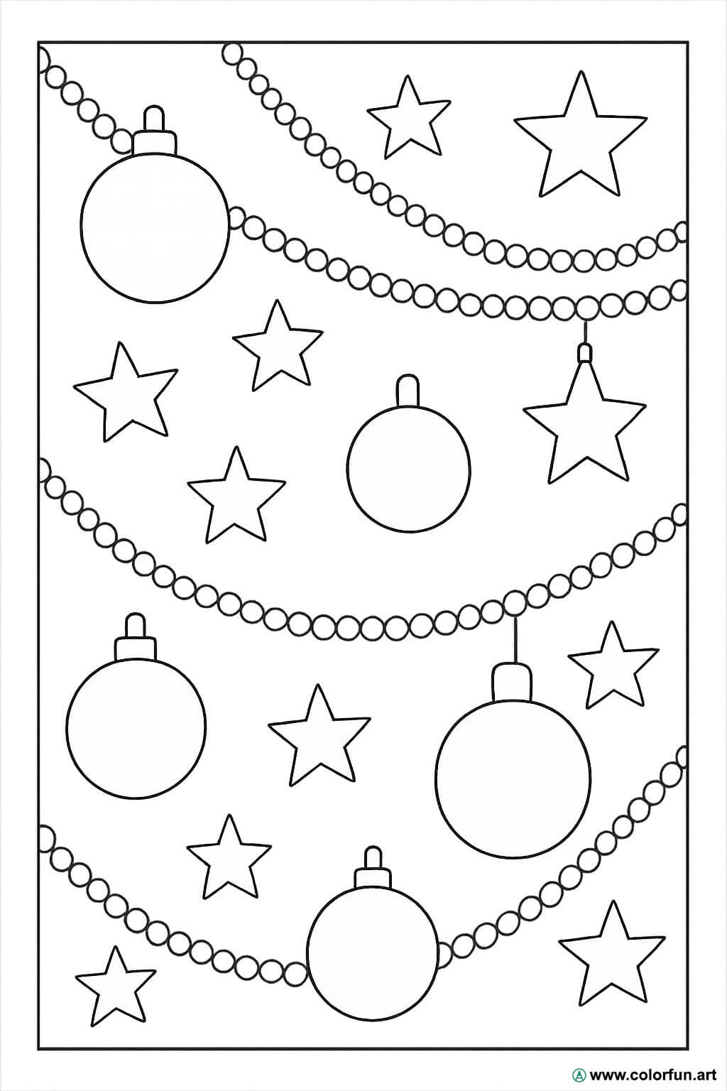 Easy Christmas coloring page: decorations to color Download or Print ...