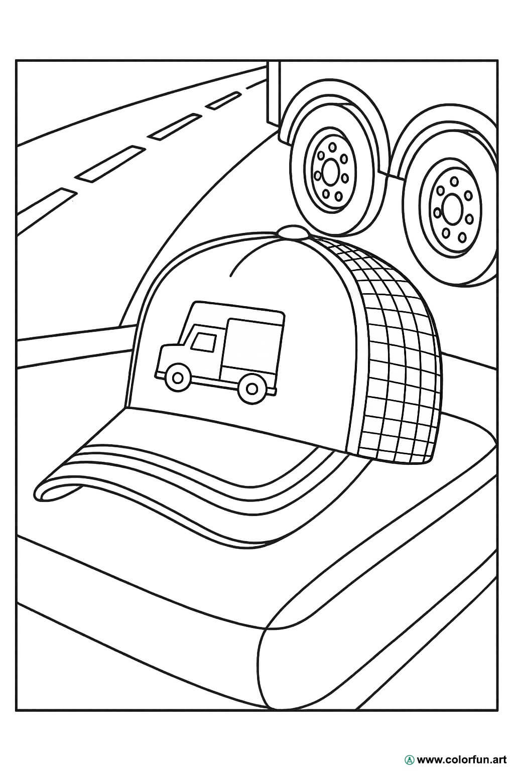 Trucker cap coloring page Download or Print for free