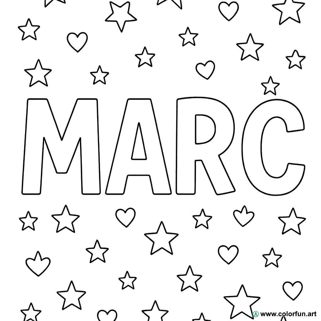 Coloriage du prénom Marc à Télécharger ou à Imprimer gratuitement