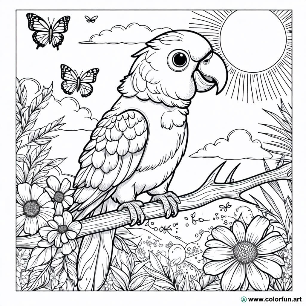 Dibujo para colorear de loro para los pequeños Descargar o Imprimir de ...