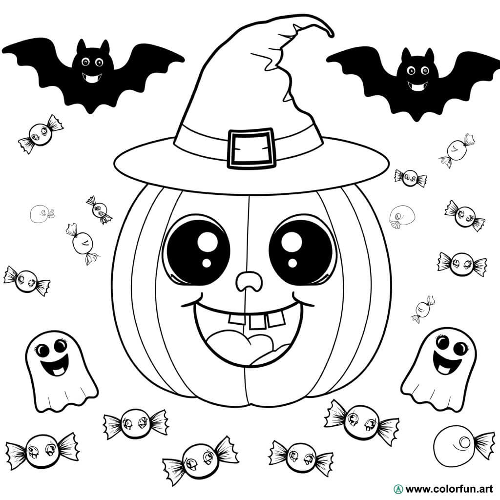 Dibujo para colorear divertido para Halloween Descargar o Imprimir de ...