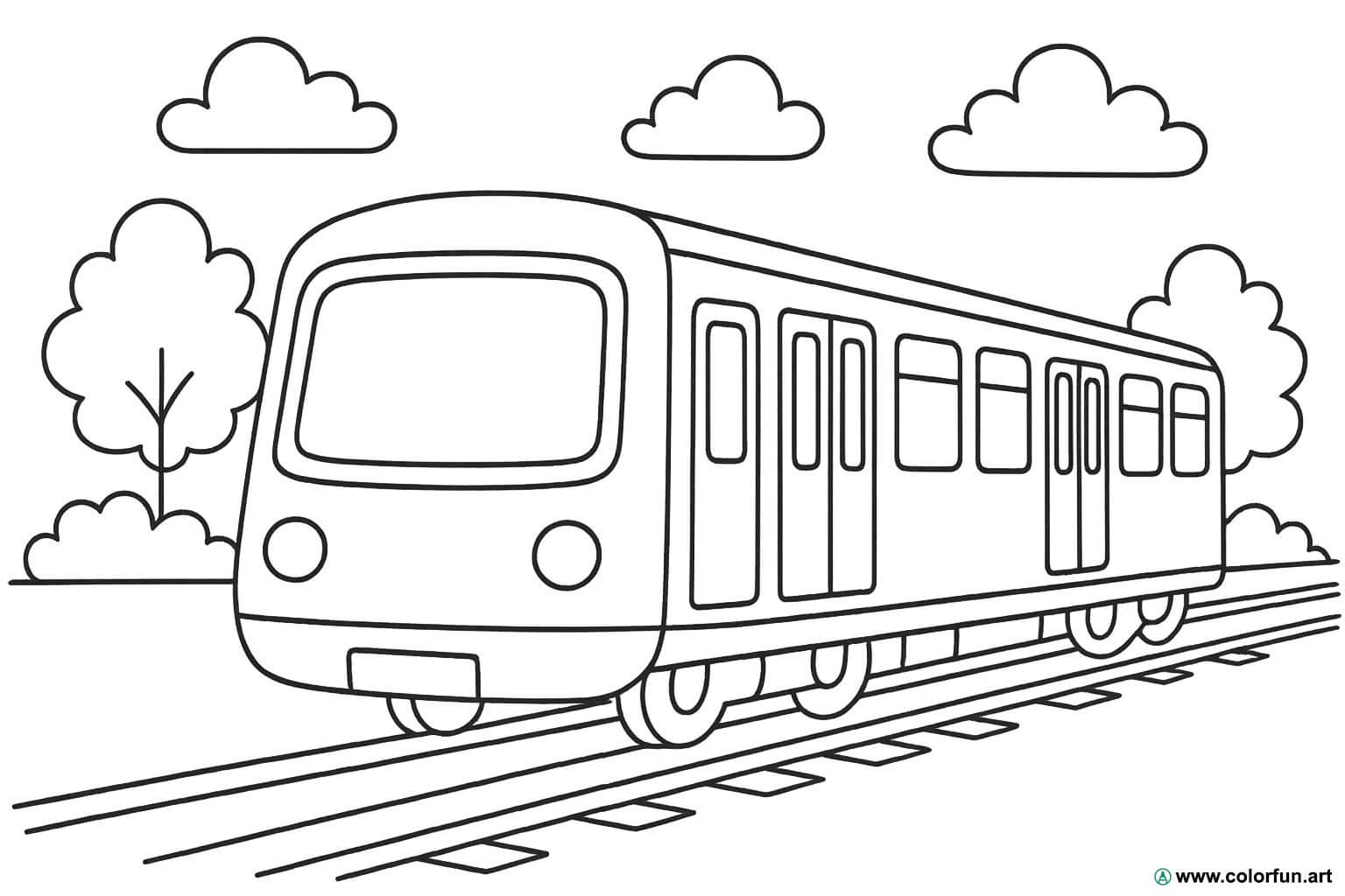Coloring page of a vehicle: subway Download or Print for free