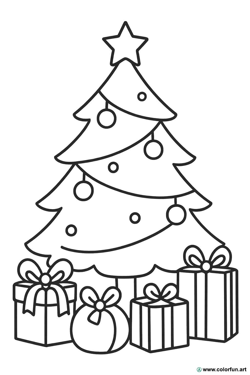 Coloriage facile de Noël avec des cadeaux à Télécharger ou à Imprimer ...