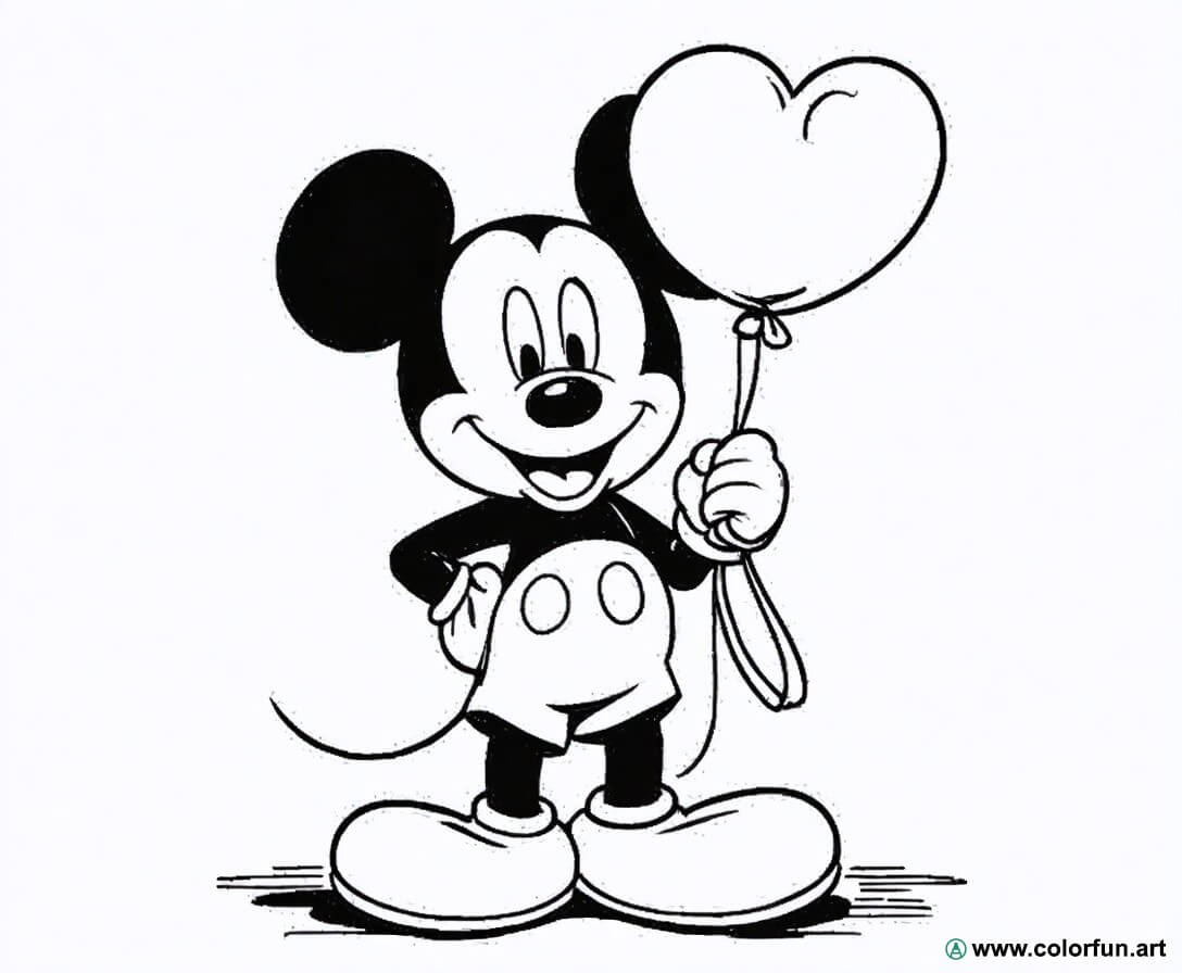 Fun Mickey coloring page Download or Print for free
