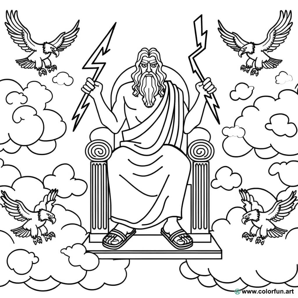 Dibujo para colorear de dioses griegos, héroes y diosas Descargar o ...