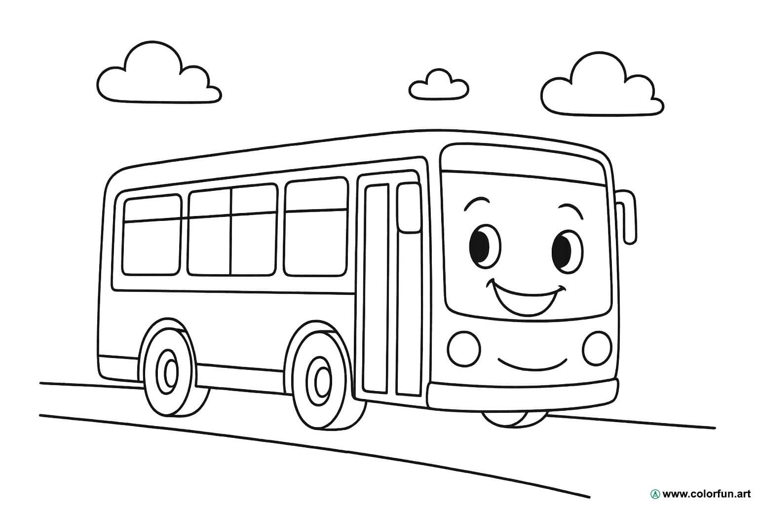 Disegno da colorare di un autobus urbano Scarica o Stampa gratuitamente