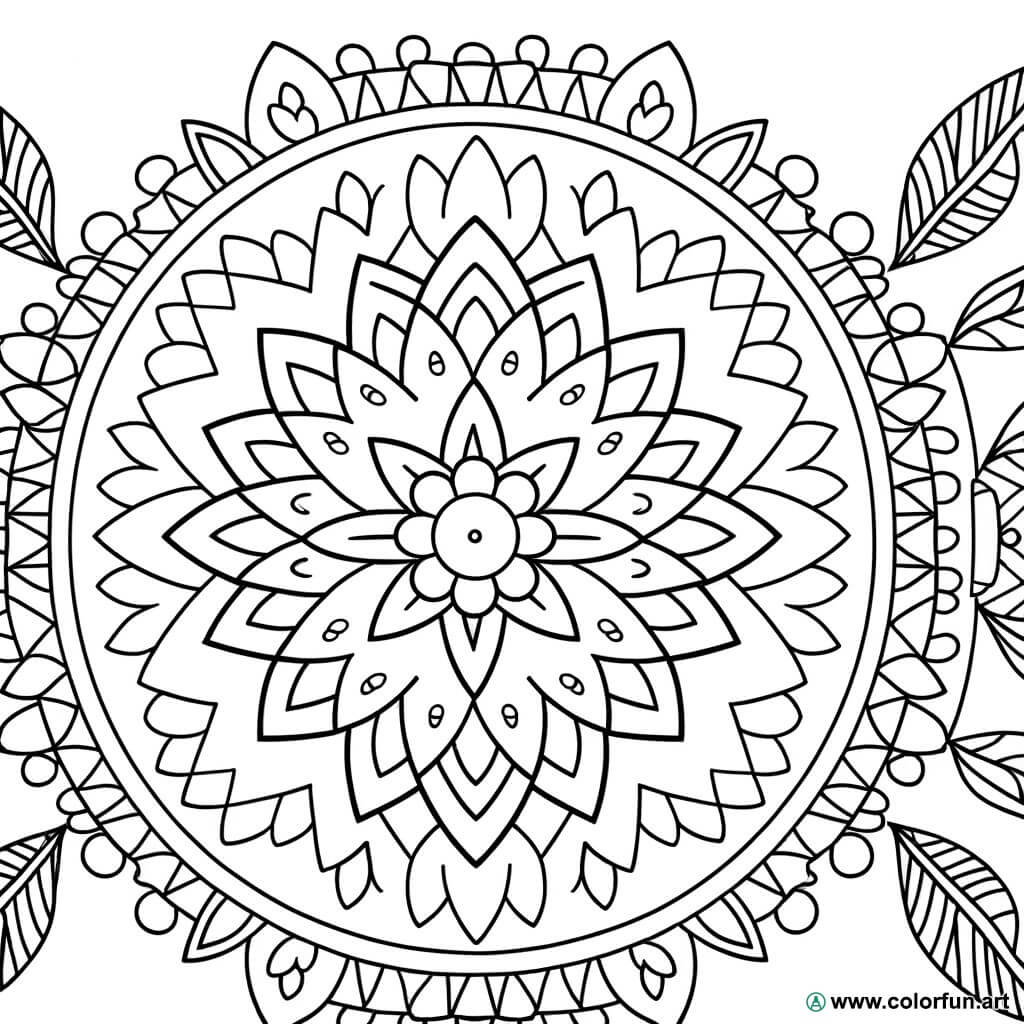 Relaxing mandala coloring page Download or Print for free