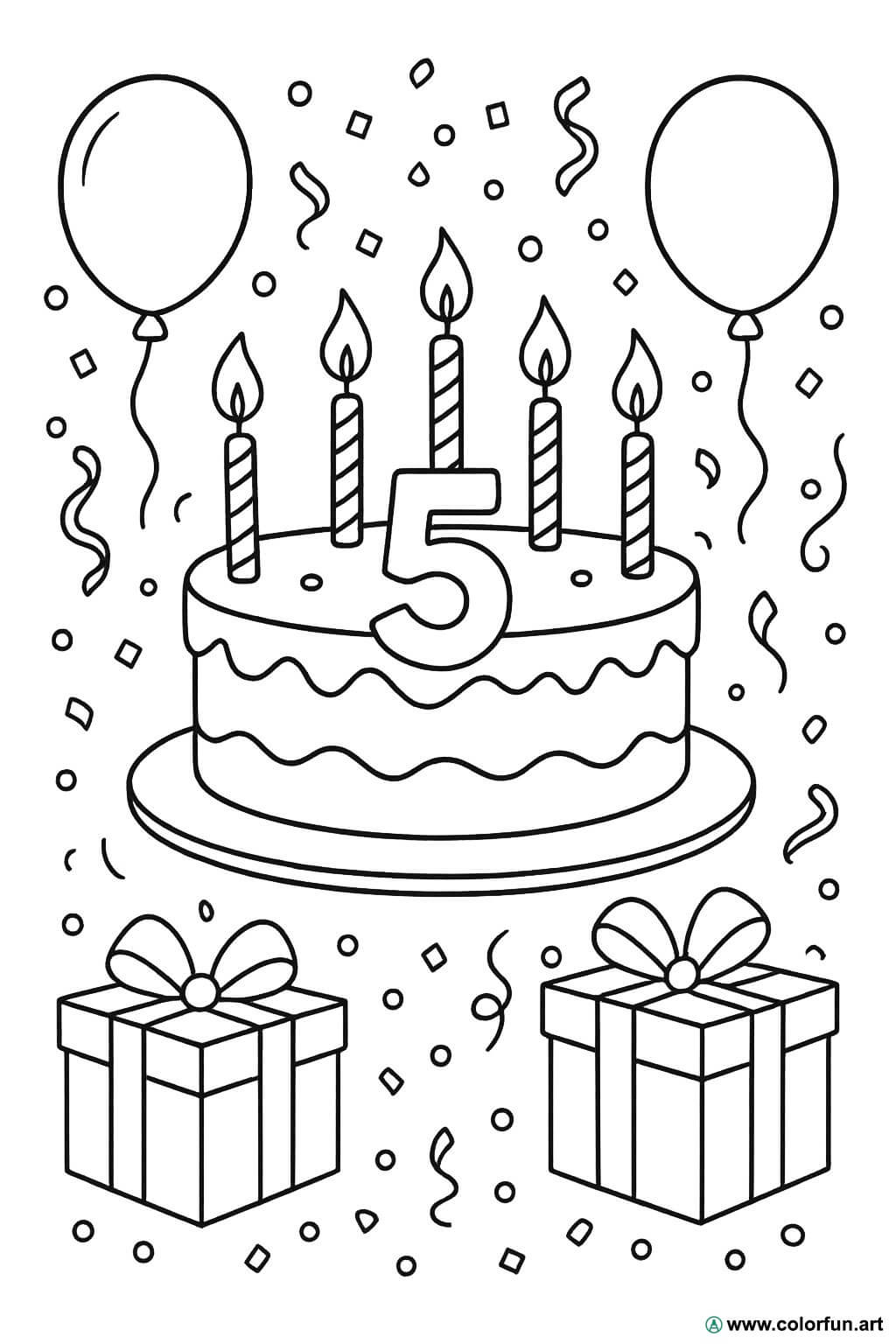 Desenhos para colorir para o aniversário da festa dos 5 anos Para ...