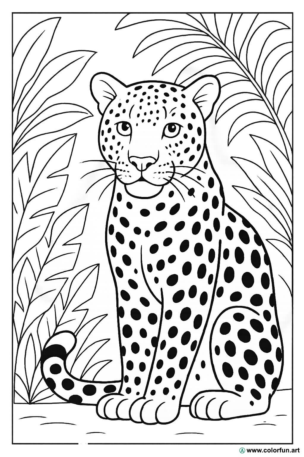 Coloriage de léopard avec des motifs à Télécharger ou à Imprimer ...