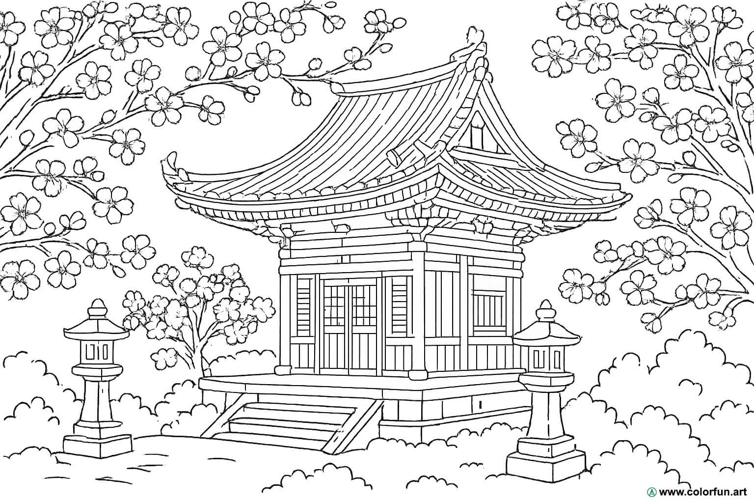 Coloriage des temples bouddhistes d'Asie à Télécharger ou à Imprimer ...