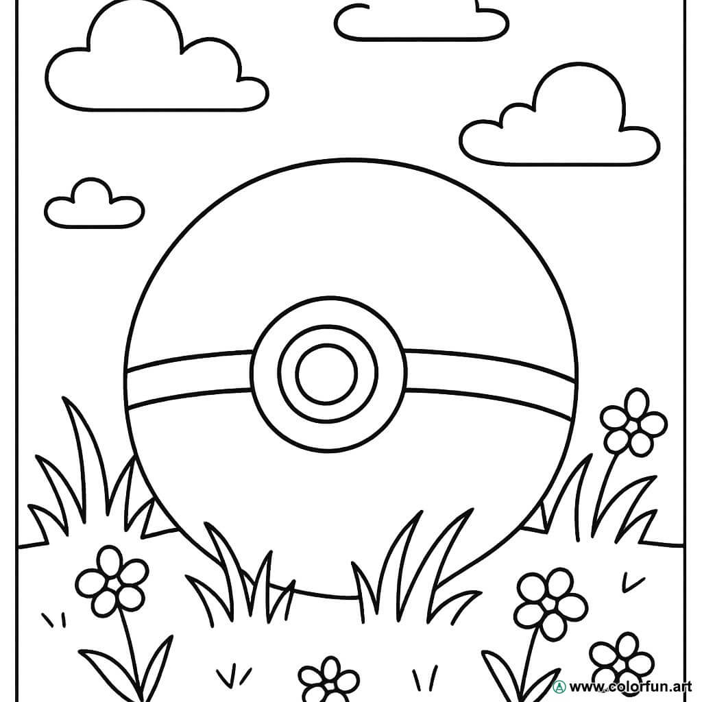 Colored Pokeball coloring page Download or Print for free