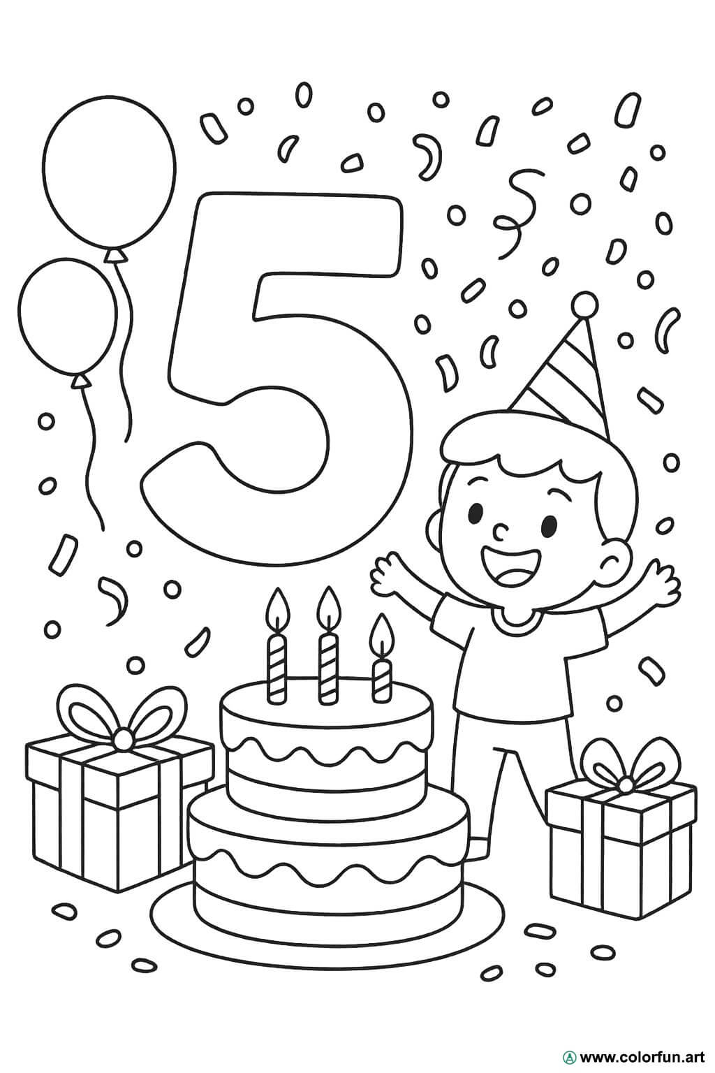 Printable Happy 5th Birthday Coloring Pages Coloring Pages Birthday
