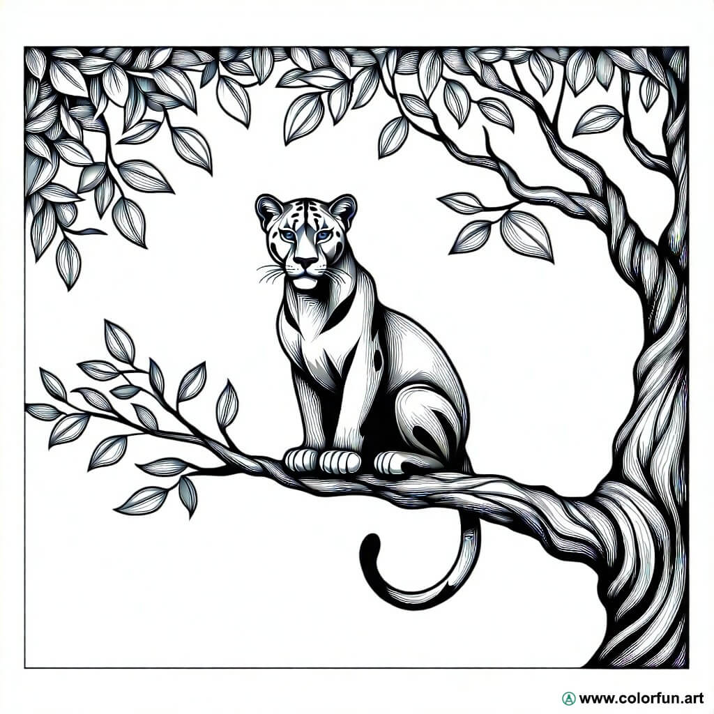 Dibujo para colorear de la pantera Descargar o Imprimir de forma gratuita