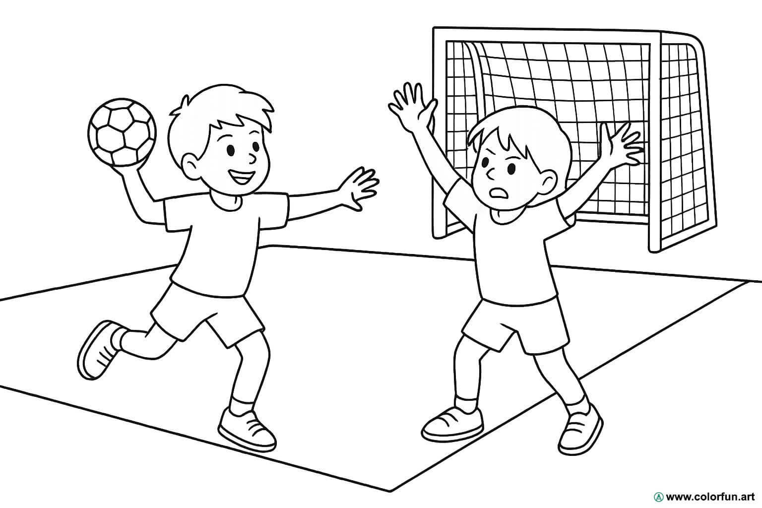 Coloriage de la défense en handball à Télécharger ou à Imprimer ...
