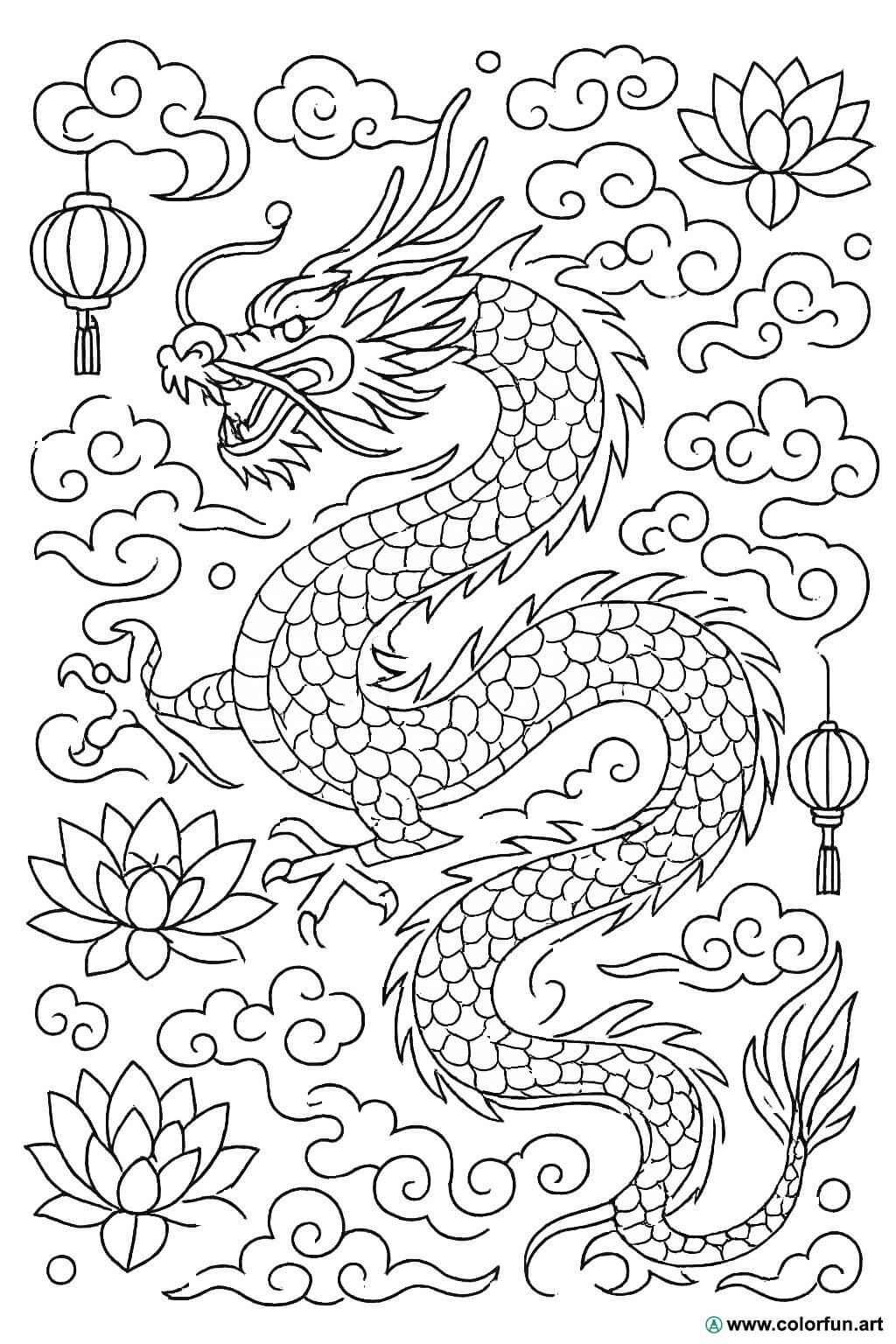 Chinese art coloring page Download or Print for free