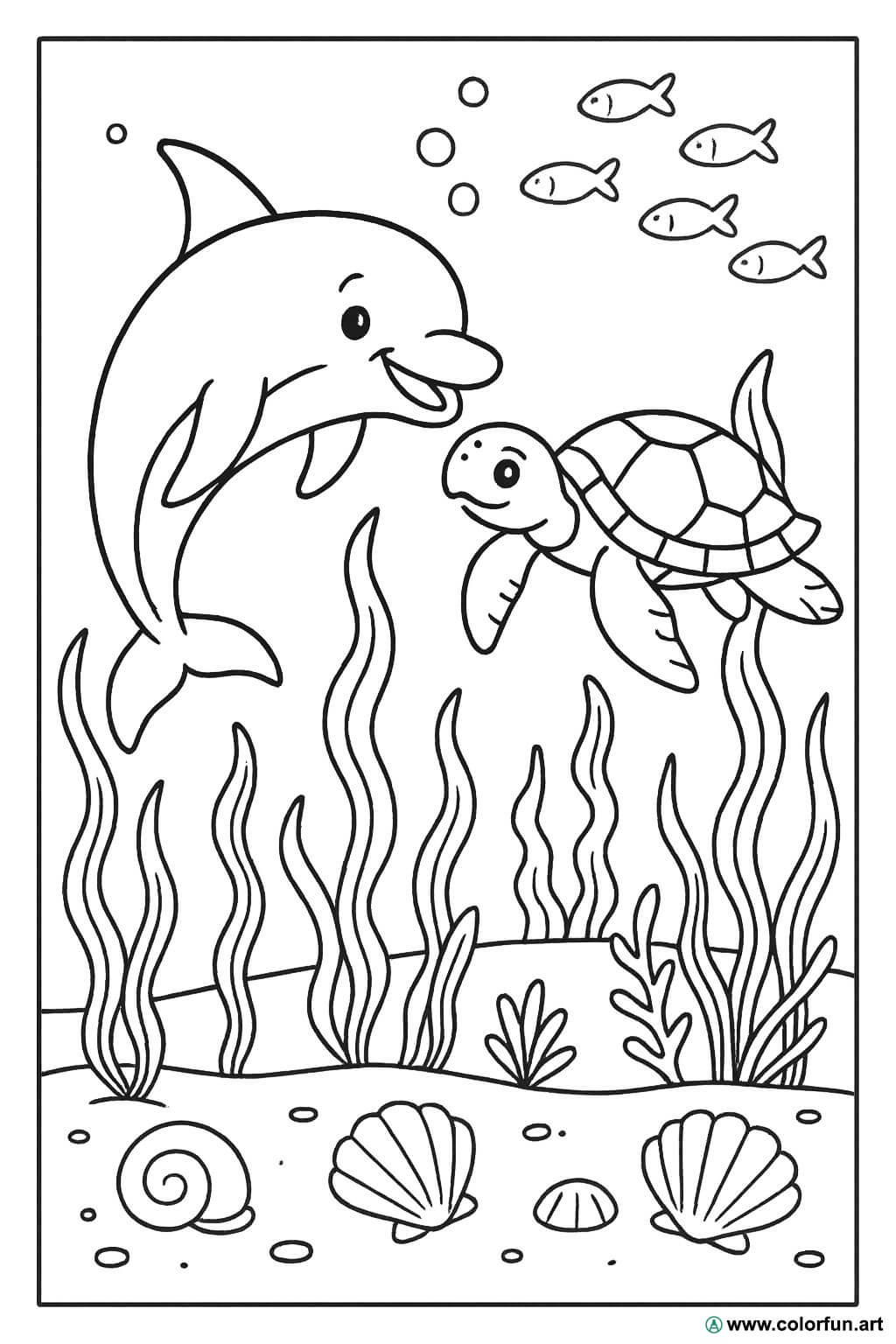 Coloriage d'animaux sous-marins à Télécharger ou à Imprimer gratuitement