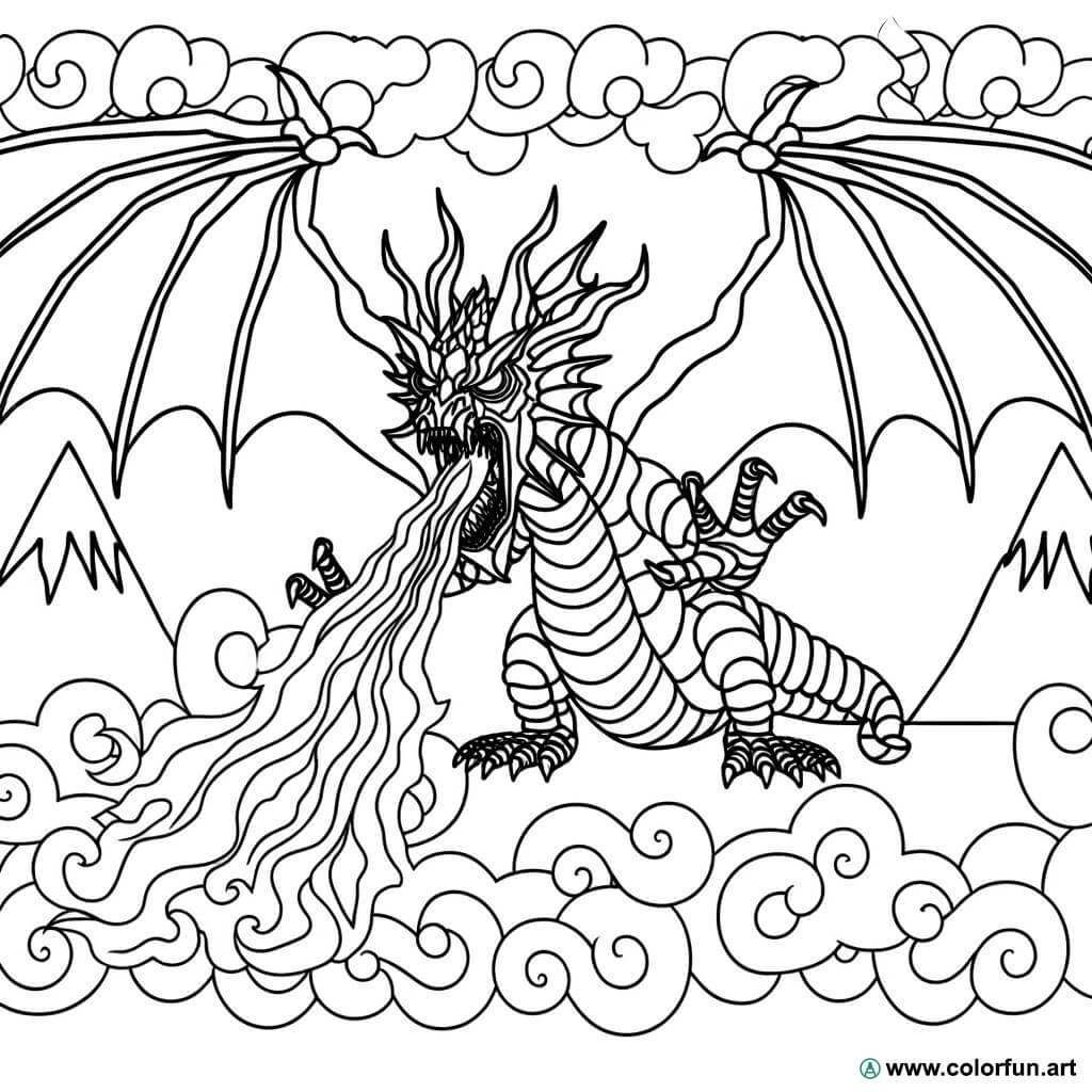 Evil dragon coloring page Download or Print for free