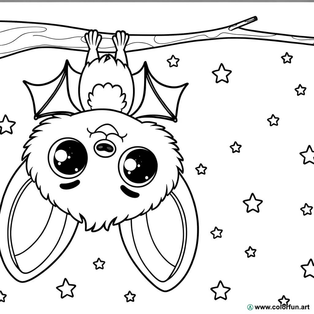 Cute bat coloring page Download or Print for free