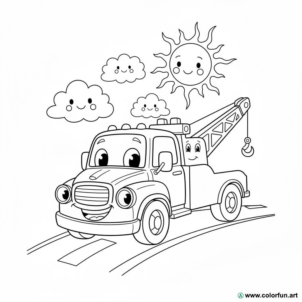 Tow truck coloring page Download or Print for free