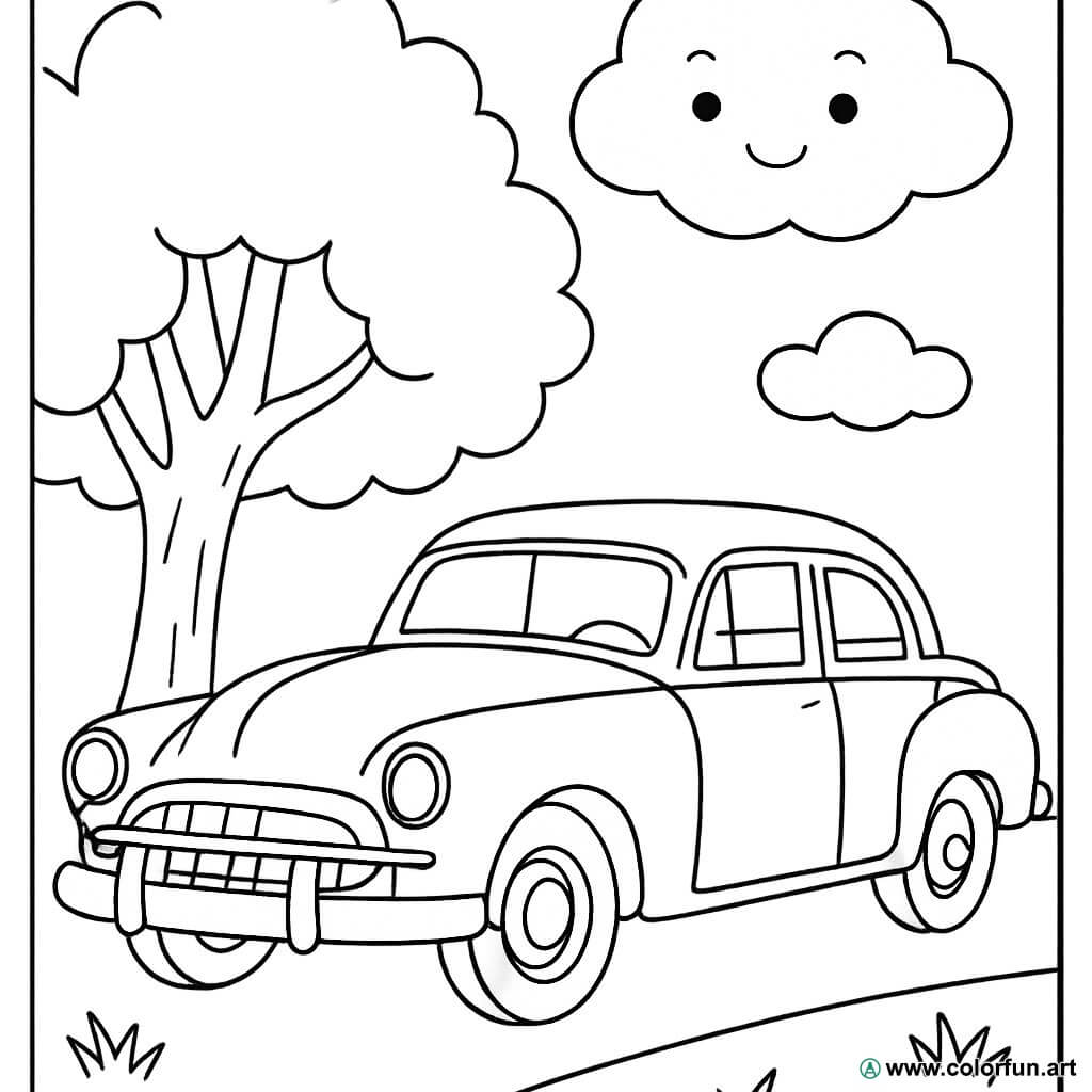 Coloring page of a vintage vehicle Download or Print for free