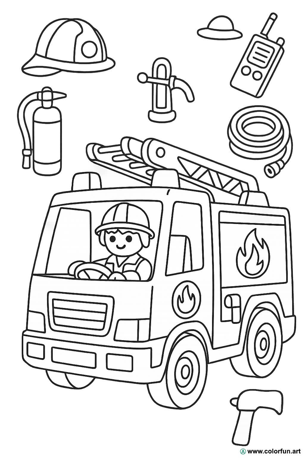 Kleurplaat van Playmobil voertuigen Gratis te downloaden of af te drukken