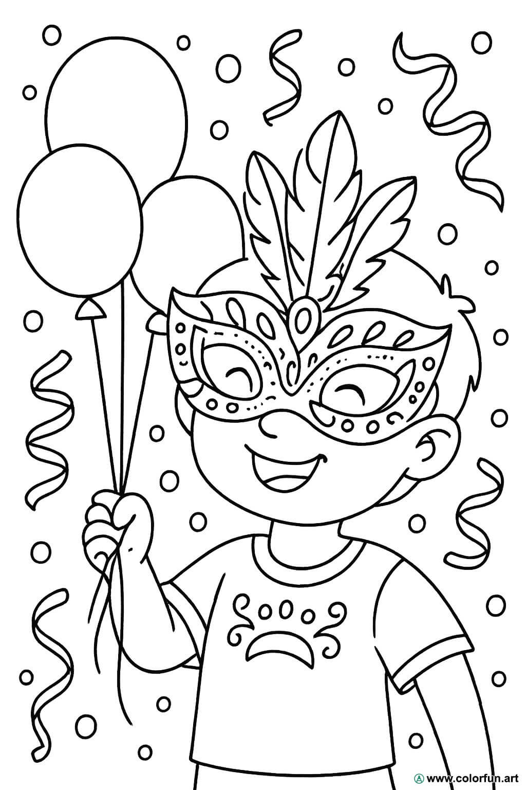 Coloring page for carnival and celebration Download or Print for free