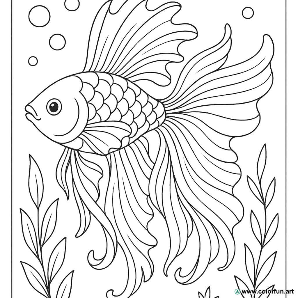 Ornamental fish coloring page Download or Print for free