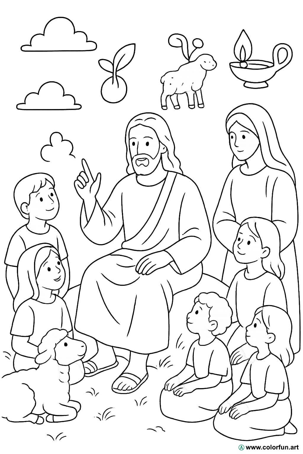 Desenhos para colorir de Jesus e suas parábolas Para Baixar ou Imprimir ...