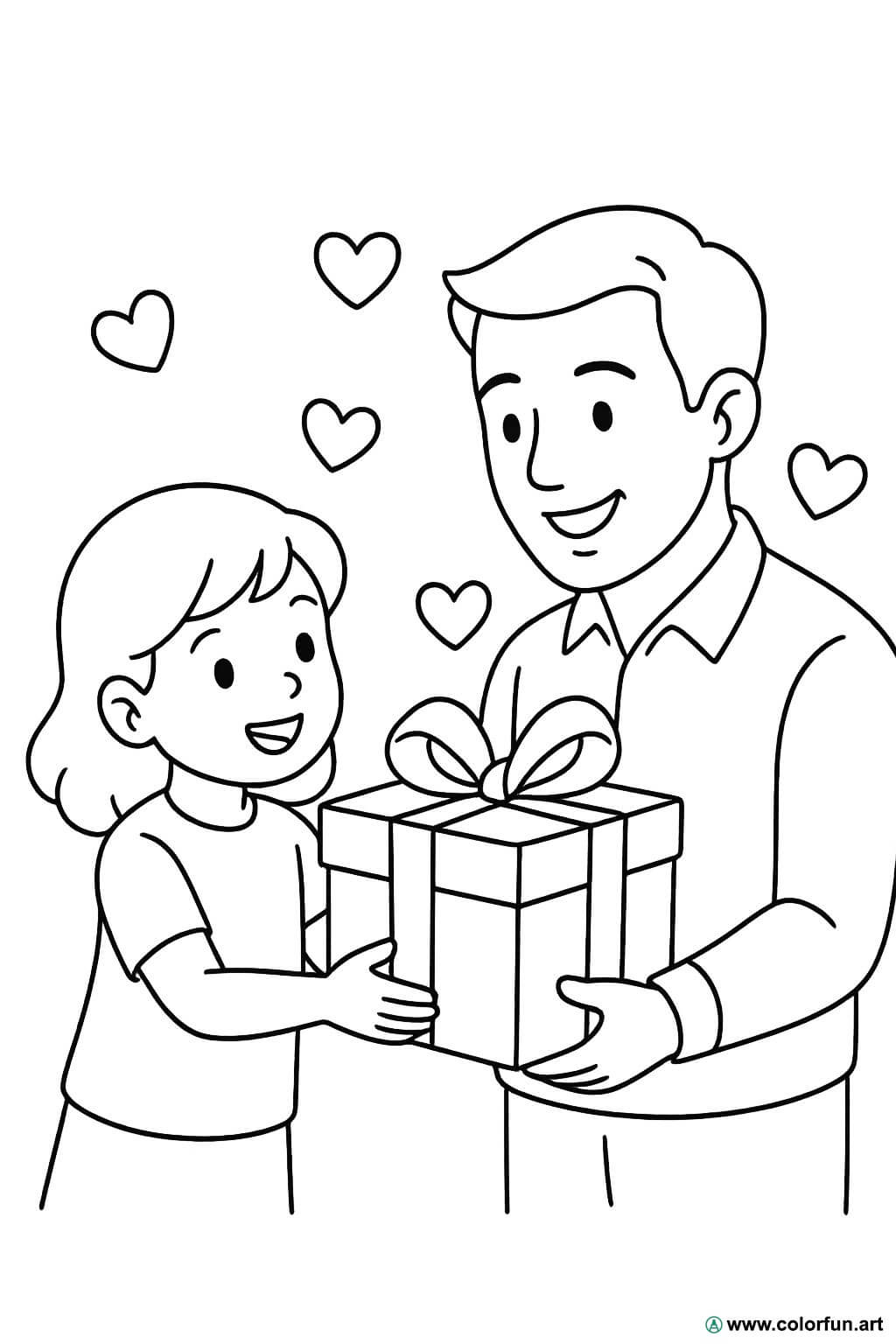 Coloring page for Father's Day gift Download or Print for free