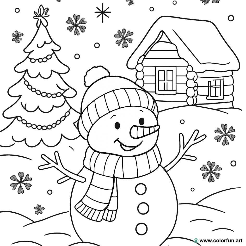 Winter and holiday coloring page Download or Print for free