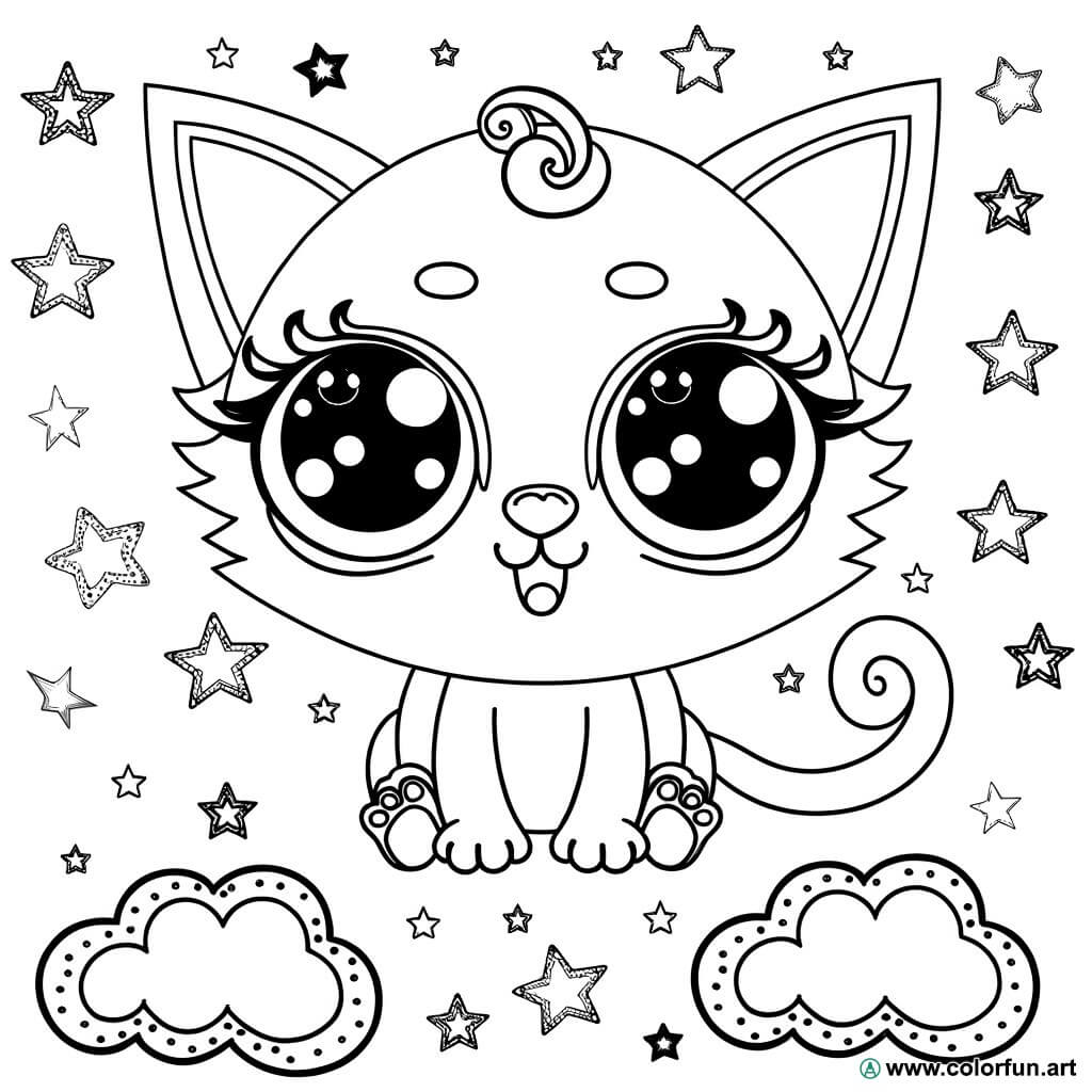 Manga animals coloring page Download or Print for free