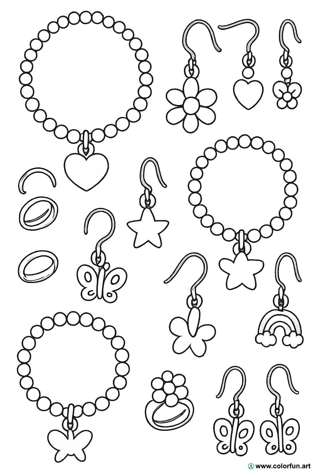 Jewelry coloring page for girls Download or Print for free