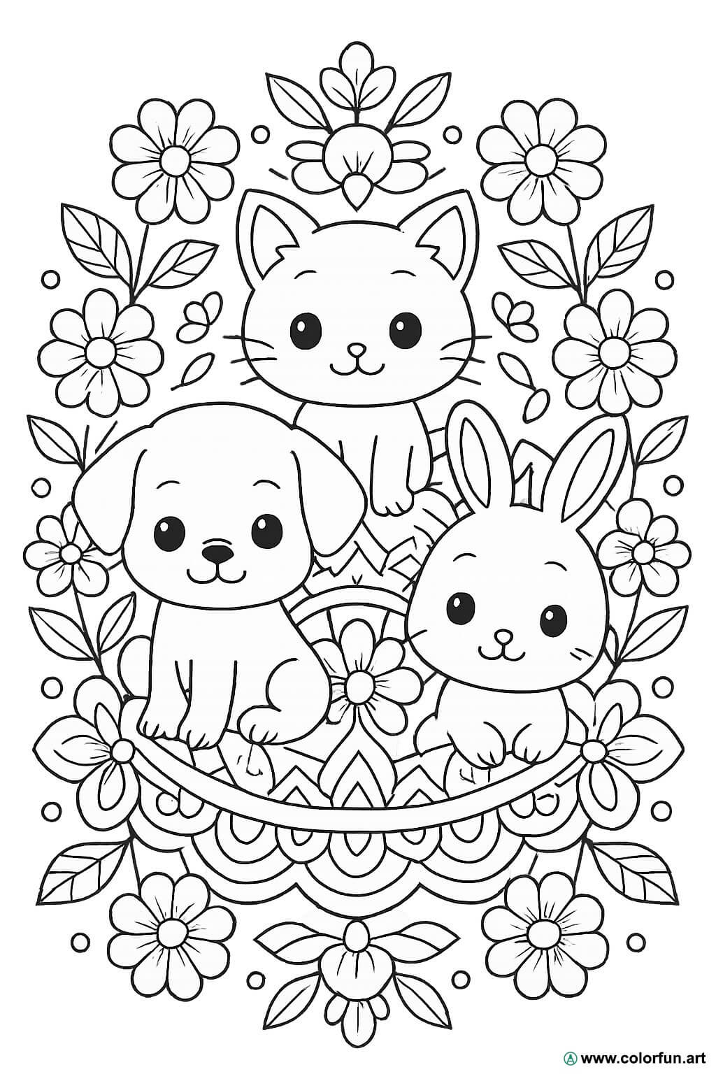 Cute animal mandala coloring page for little ones Download or Print for ...