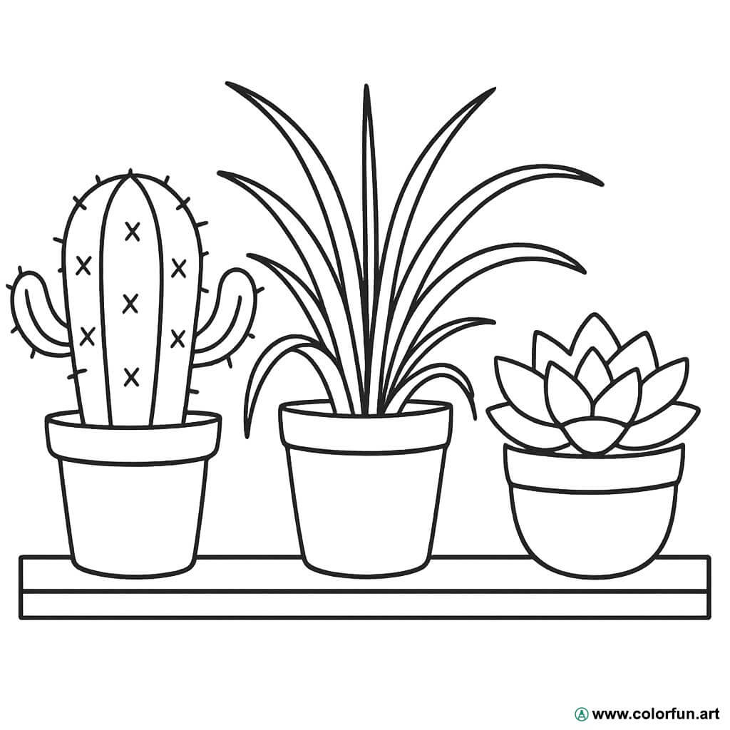 Dibujo para colorear de plantas de interior Descargar o Imprimir de ...