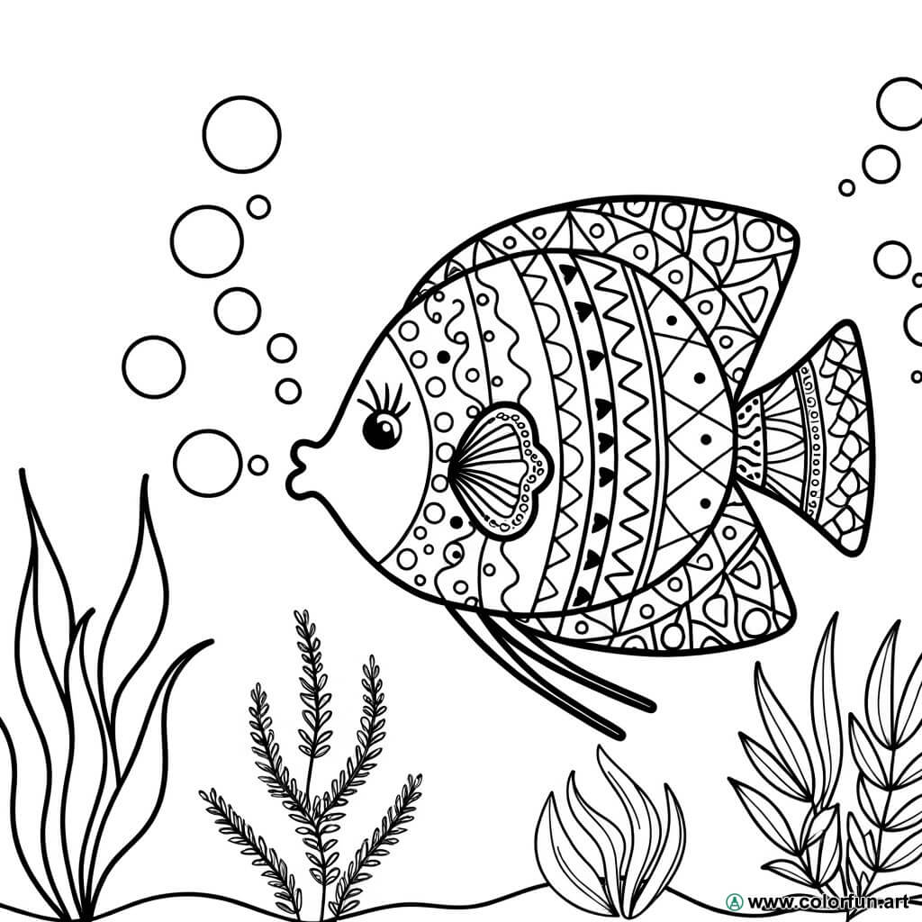 Tropical fish coloring page to print Download or Print for free