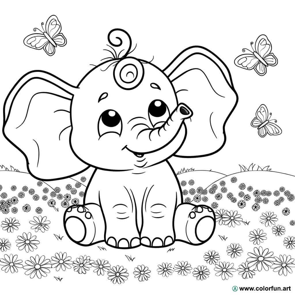 Coloring page of an adorable baby animal Download or Print for free