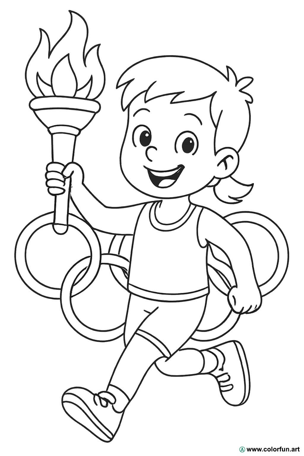 Olympic flame coloring page for kids Download or Print for free