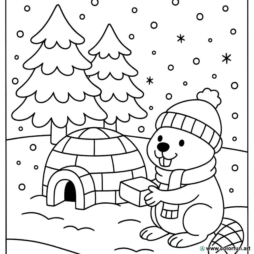 Winter coloring page in Canada Download or Print for free
