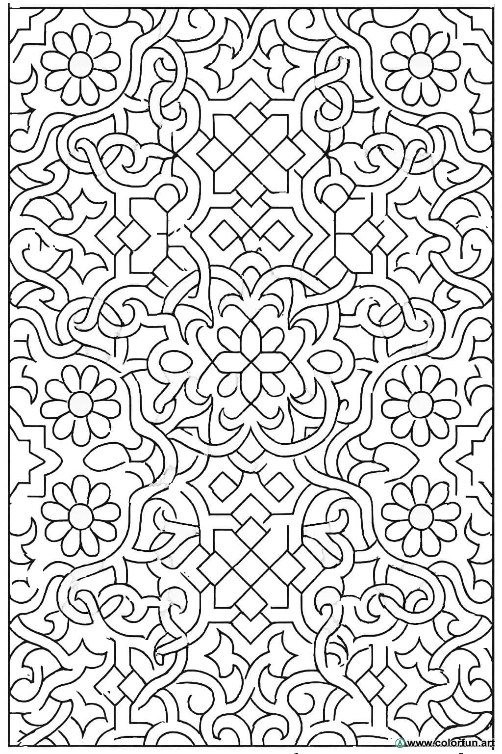 Coloriage de mosaïque marocaine à Télécharger ou à Imprimer gratuitement