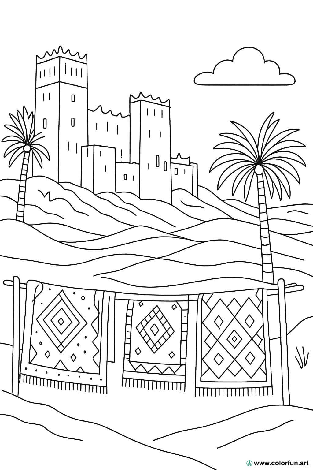 Coloring page of Morocco throughout history Download or Print for free