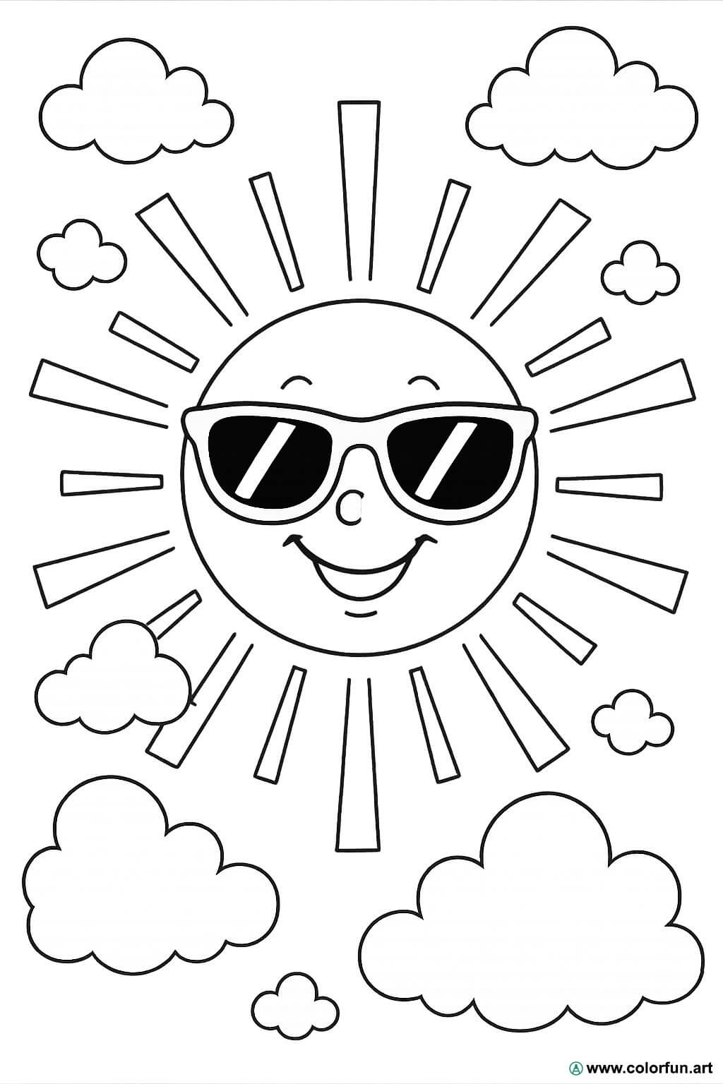Coloriage créatif du soleil à Télécharger ou à Imprimer gratuitement