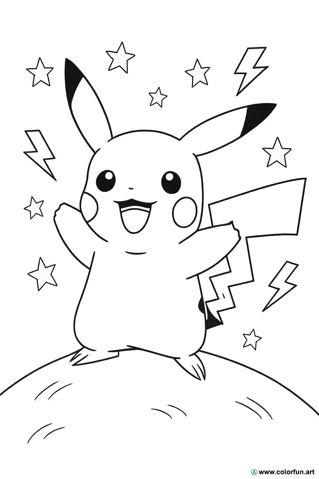 Pikachu Pokémon coloring page Download or Print for free