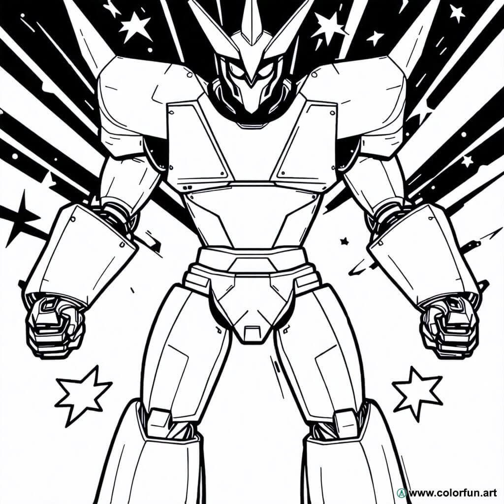 Joyful coloring page of Goldorak Download or Print for free