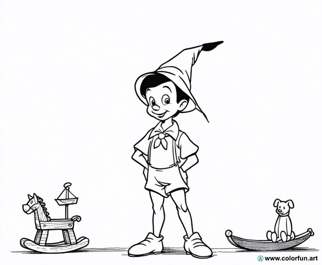 Coloriage de Pinocchio à imprimer à Télécharger ou à Imprimer gratuitement