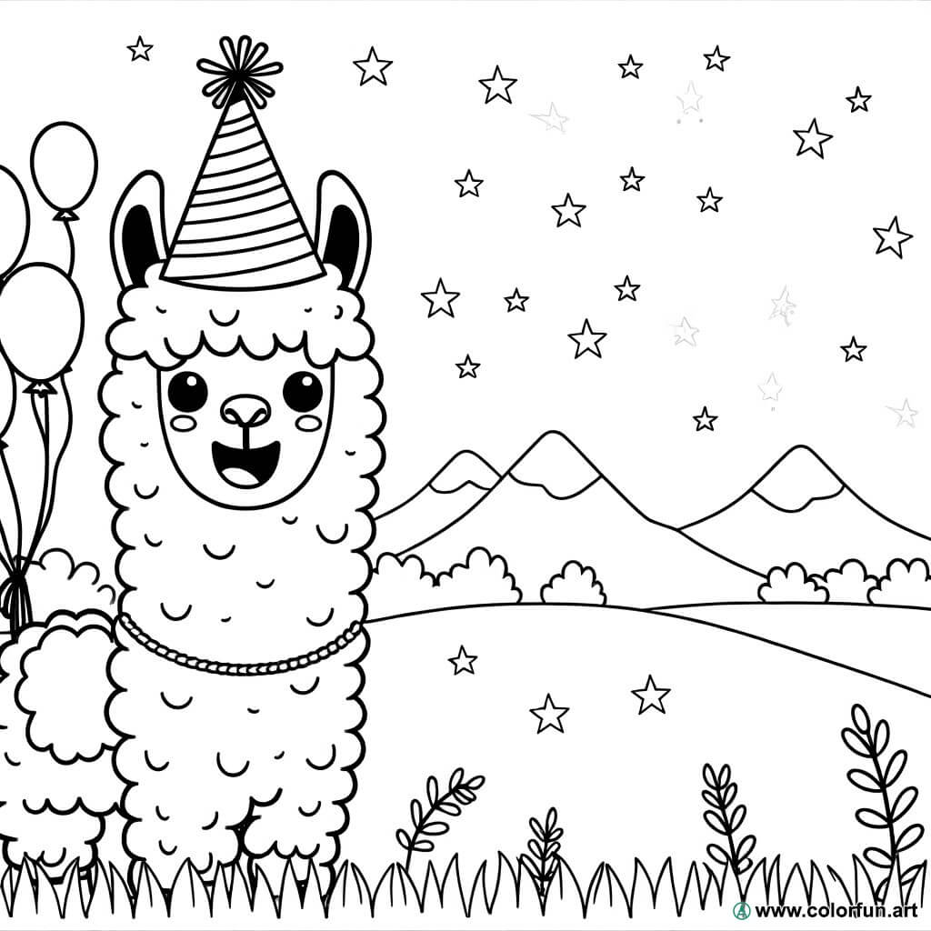 Dibujo para colorear de llama y alpaca Descargar o Imprimir de forma ...