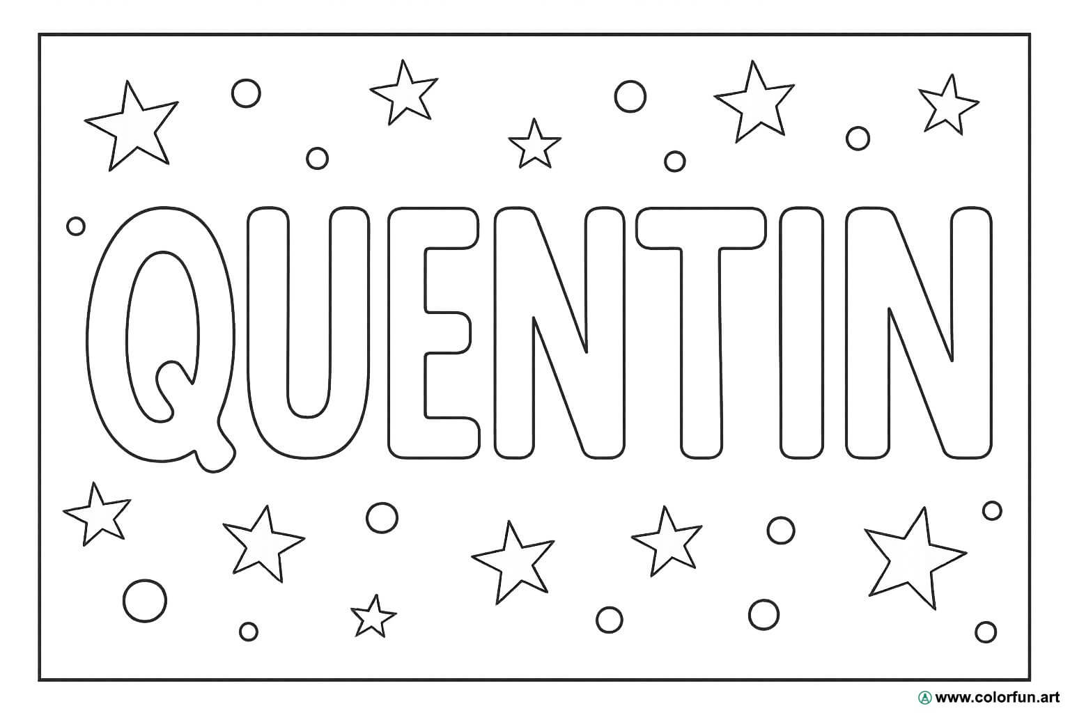 Dibujo para colorear del nombre Quentin Descargar o Imprimir de forma ...