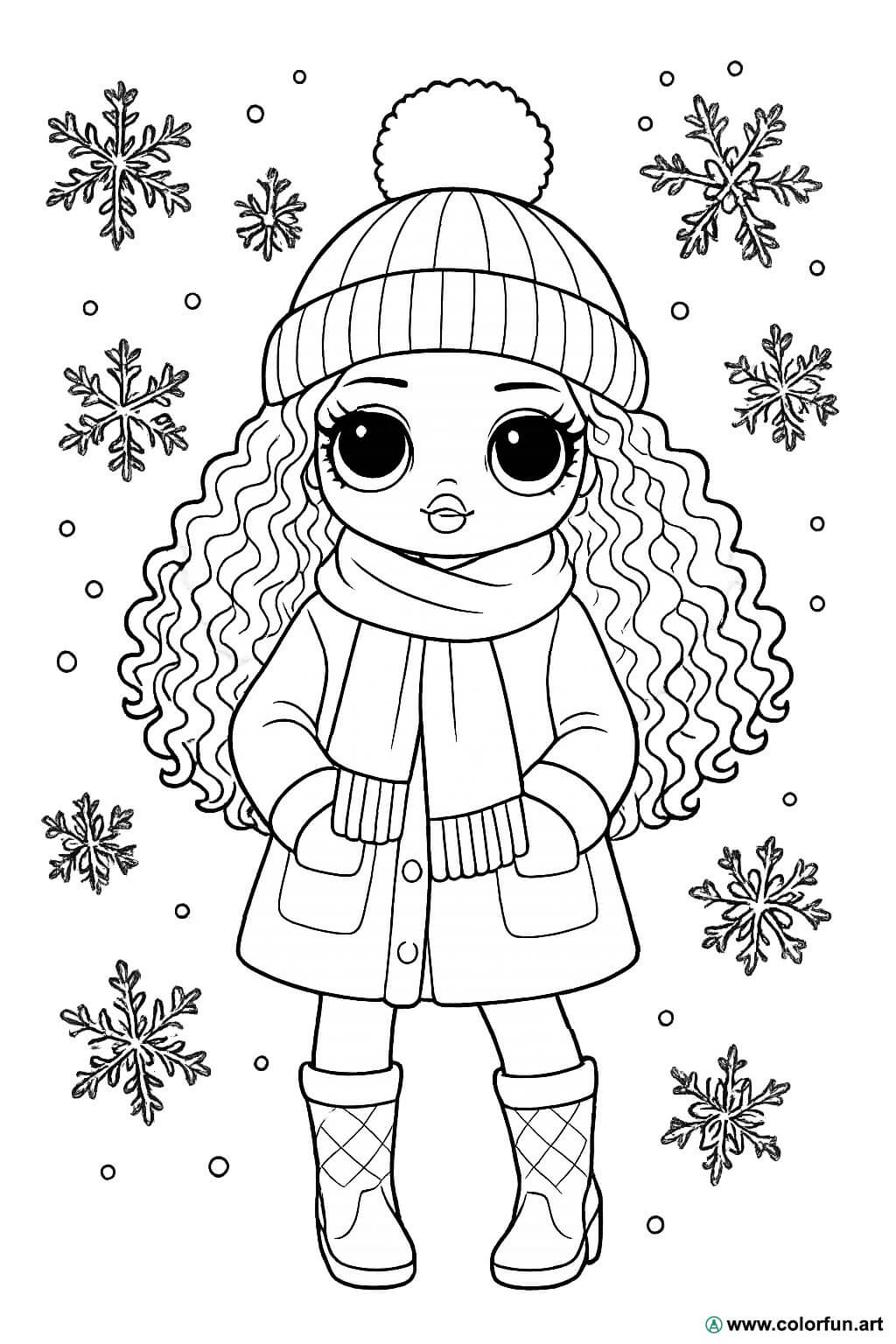 Coloring page of the LOL OMG doll in a winter outfit Download or Print ...