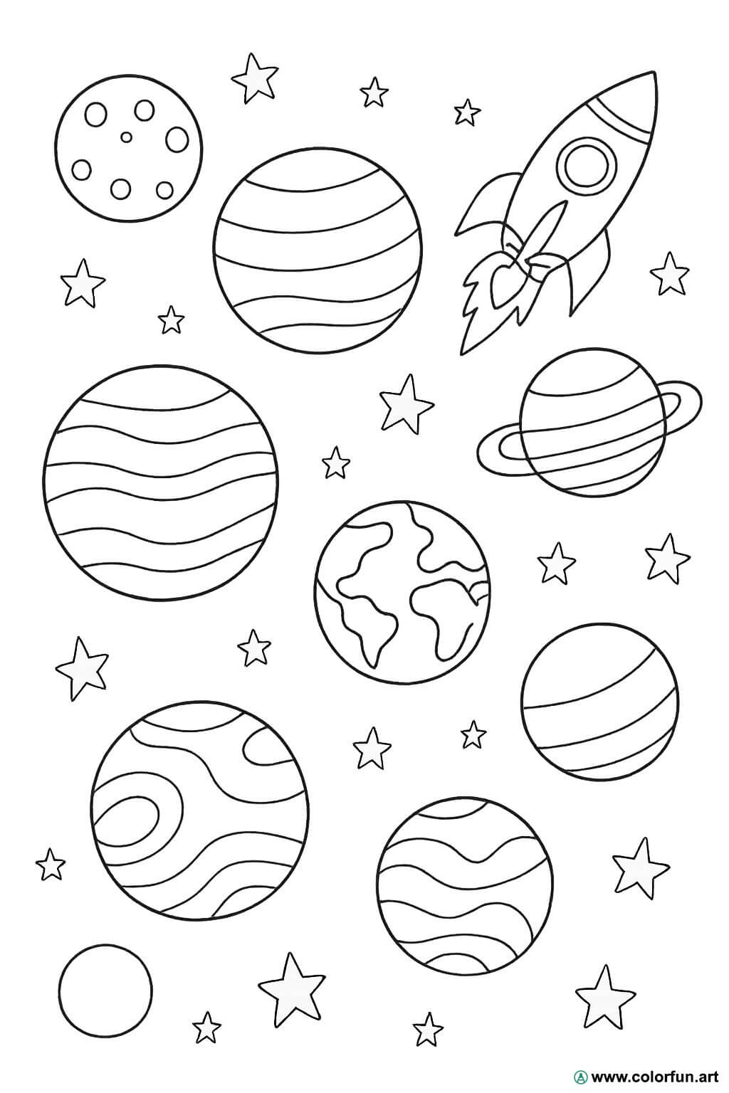 Coloriage du système solaire dans l'espace à Télécharger ou à Imprimer ...