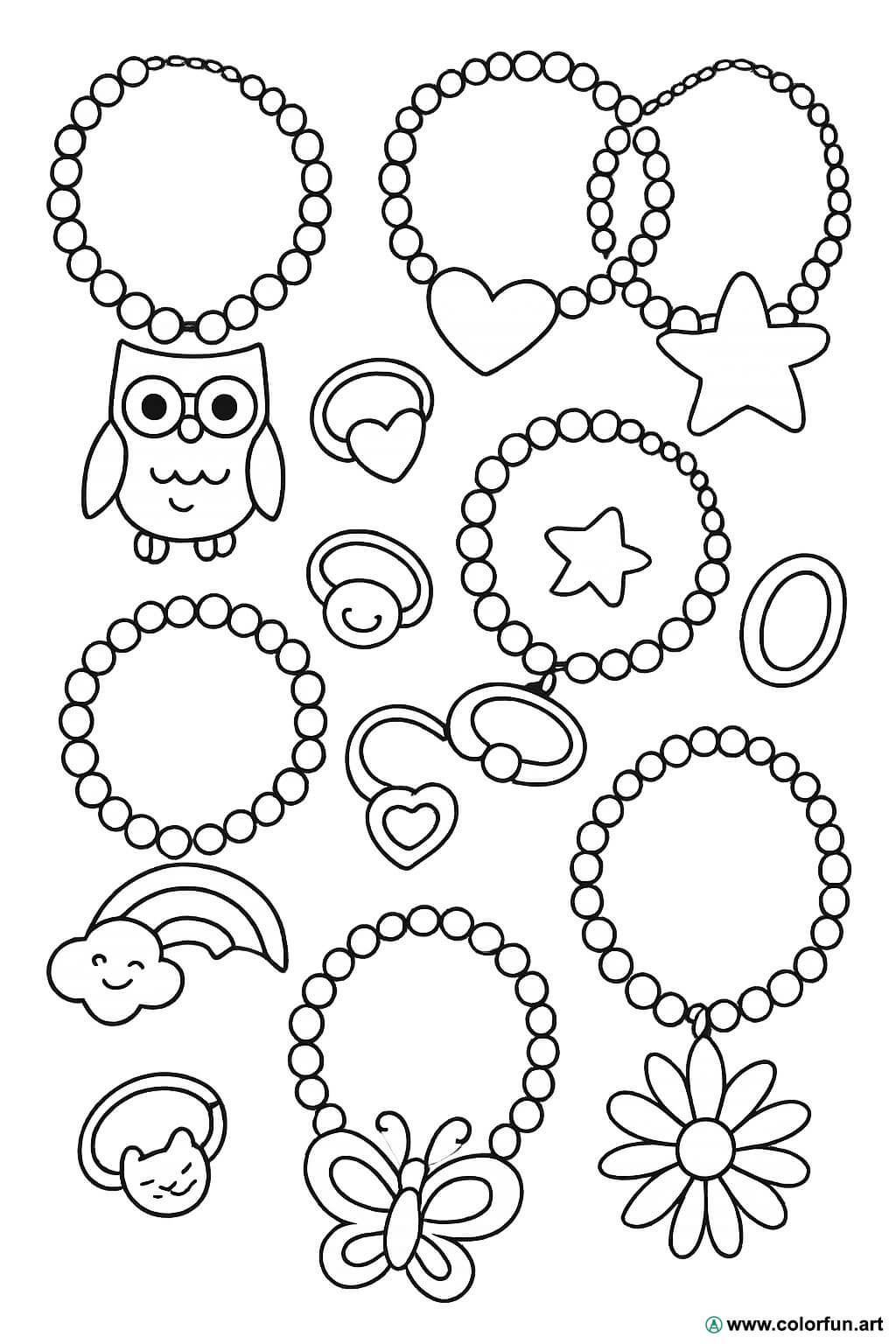 Creative jewelry coloring page Download or Print for free