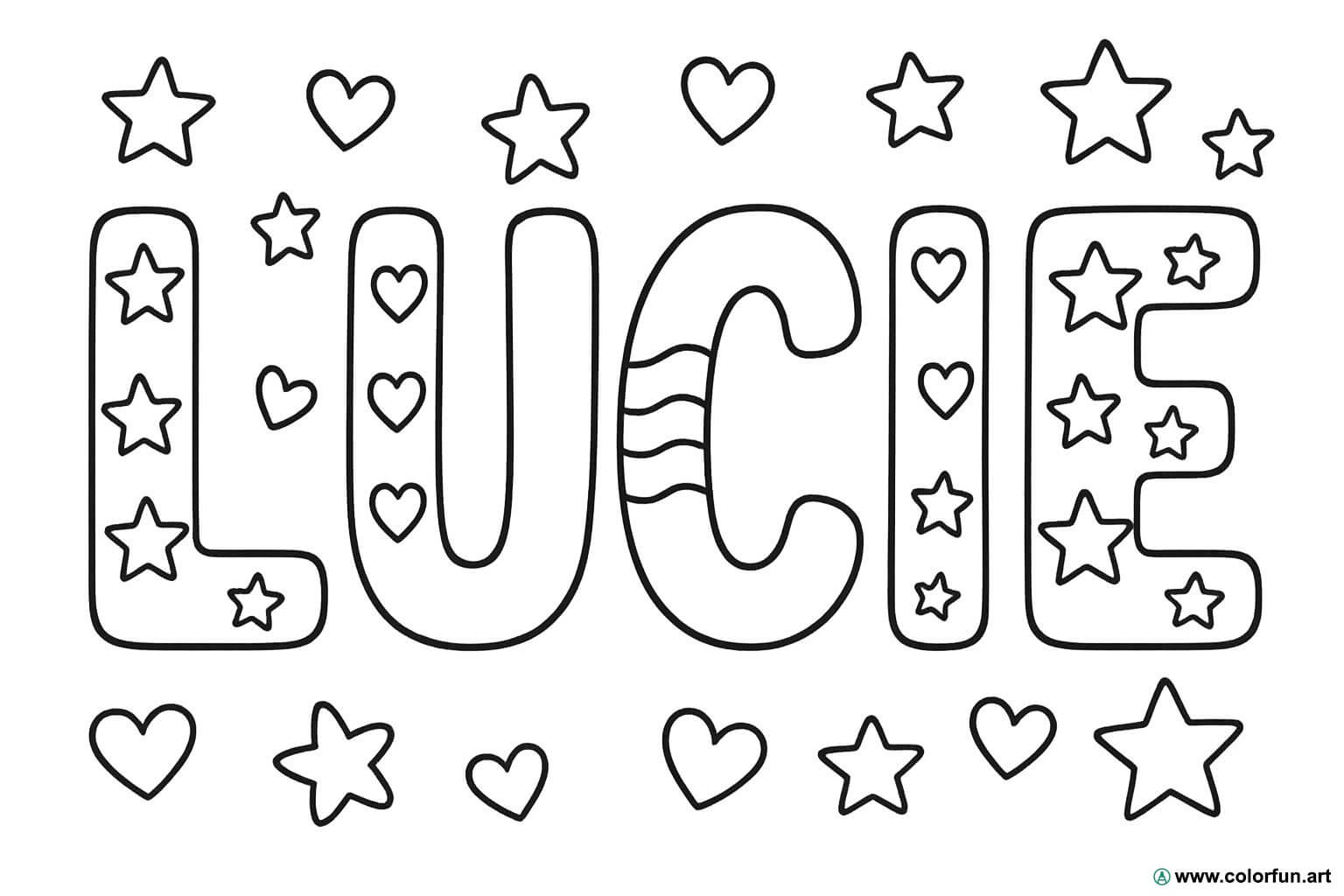 Coloriage du prénom Lucie à Télécharger ou à Imprimer gratuitement